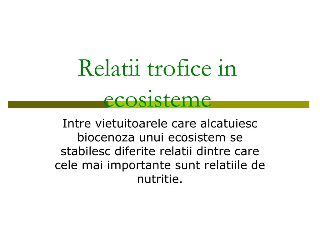 PPT - Relatii trofice in ecosistem e PowerPoint Presentation, free ...