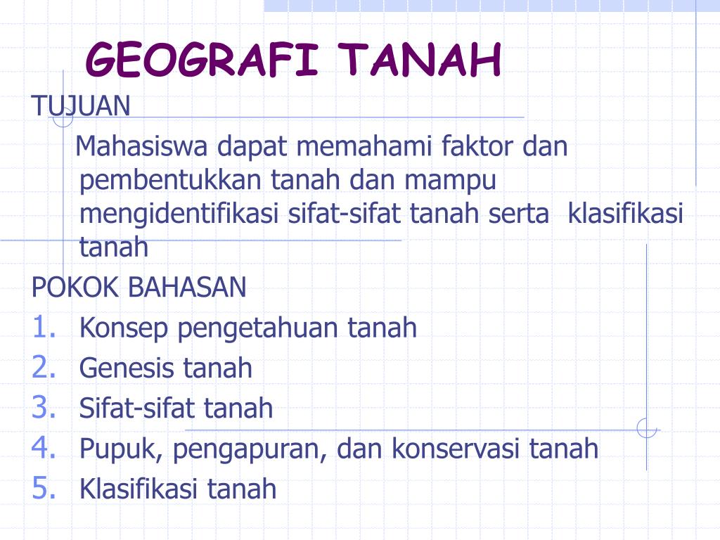 PPT - GEOGRAFI TANAH PowerPoint Presentation, free download - ID:3904399