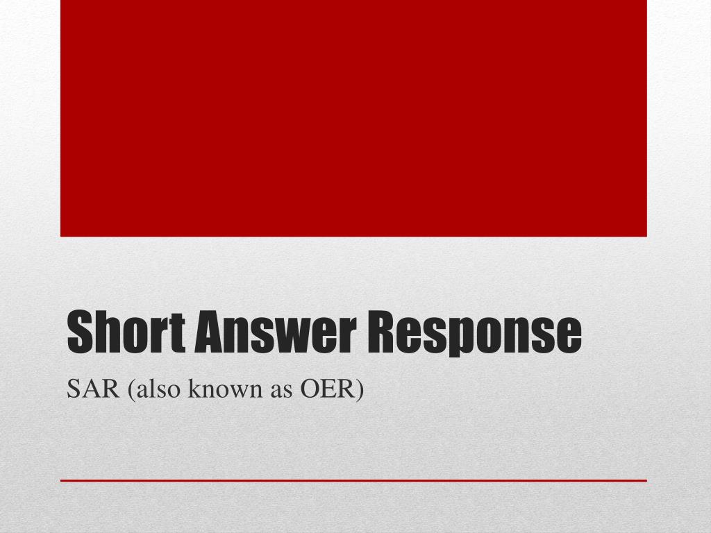 PPT - Short Answer Response PowerPoint Presentation, free download - ID ...