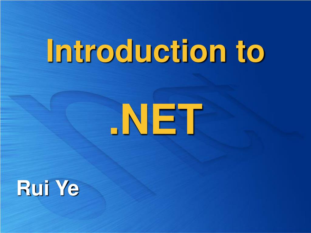 PPT - Introduction to .NET PowerPoint Presentation, free download - ID ...