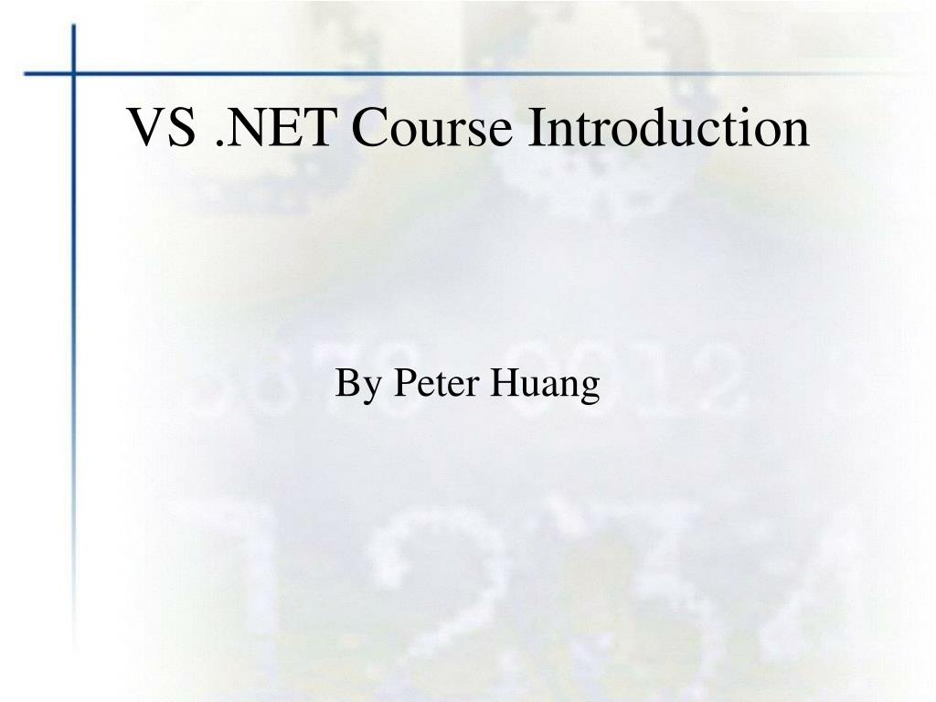PPT - VS .NET Course Introduction PowerPoint Presentation, free ...