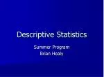 PPT - Previous Lecture: Descriptive Statistics PowerPoint Presentation ...