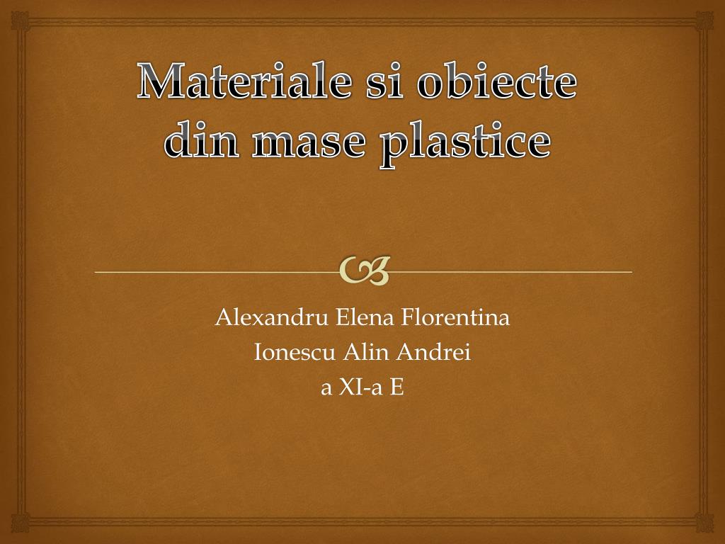 PPT - Materiale si obiecte din mase plastice PowerPoint Presentation ...
