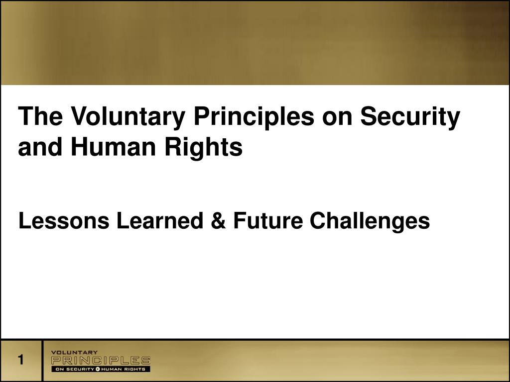 PPT - The Voluntary Principles on Security and Human Rights Lessons ...
