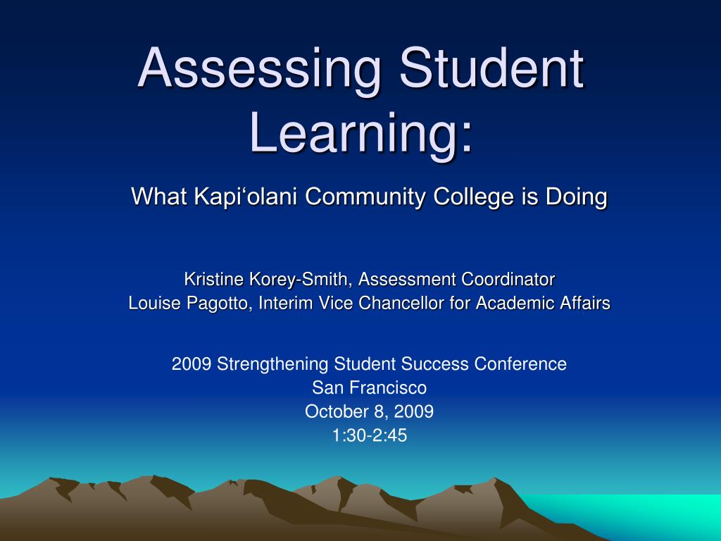PPT - Assessing Student Learning: PowerPoint Presentation, free download - ID:3918919
