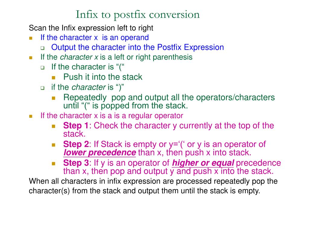 PPT - Infix to postfix conversion PowerPoint Presentation, free ...