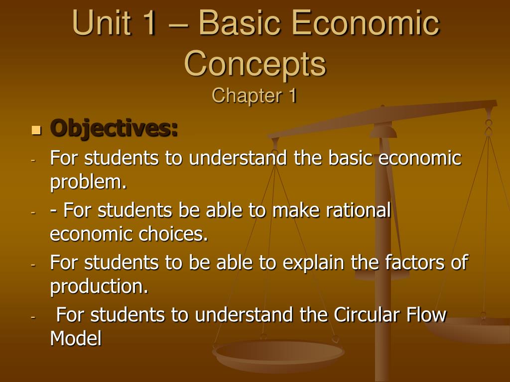 PPT - Unit 1 – Basic Economic Concepts Chapter 1 PowerPoint ...