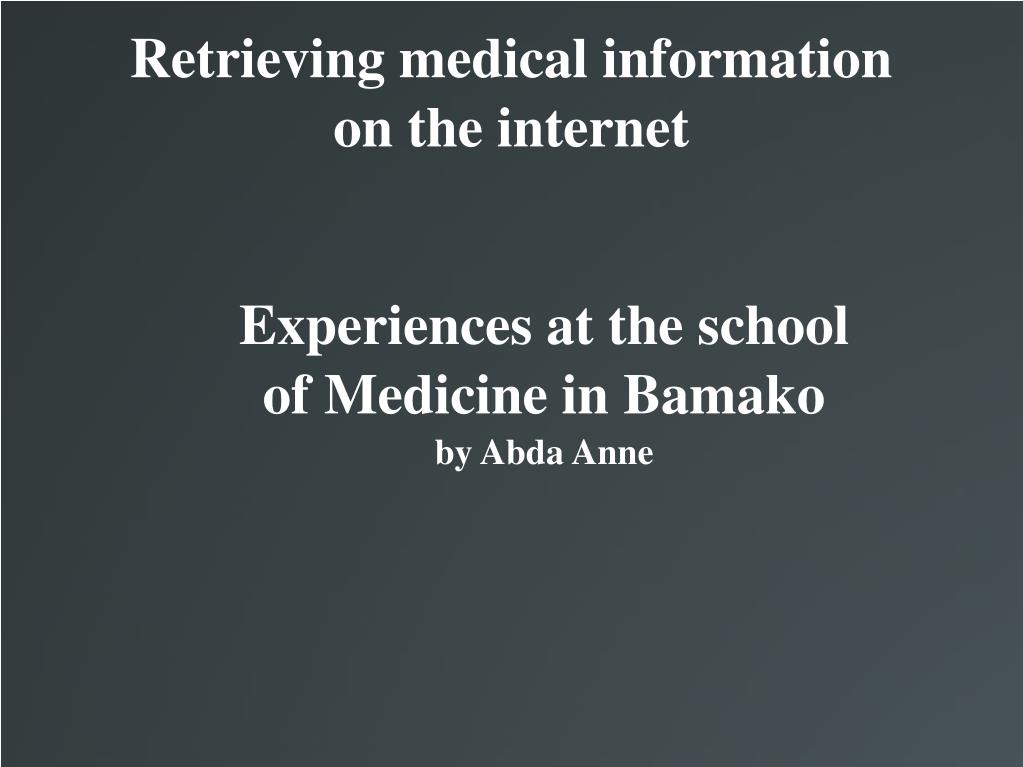 PPT - Enhancing Medical Information Retrieval Skills: School of ...