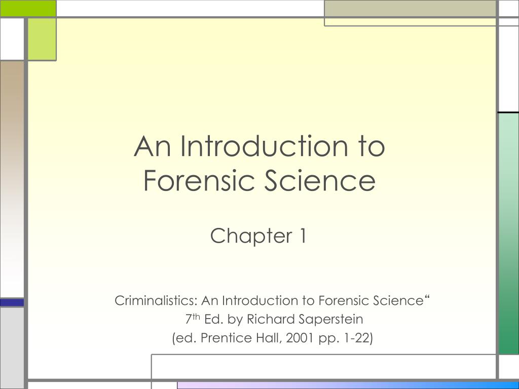 PPT - An Introduction to Forensic Science PowerPoint Presentation, free ...