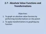 PPT - 3.5 Absolute Value Functions PowerPoint Presentation, free ...