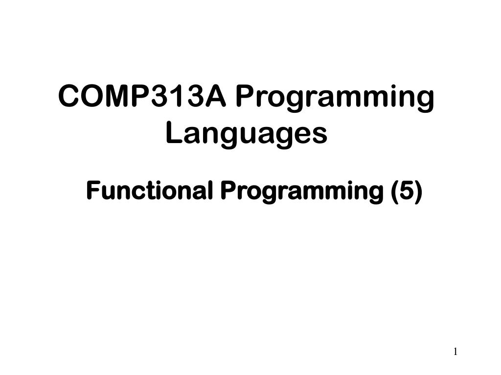 PPT - COMP313A Programming Languages PowerPoint Presentation, free ...