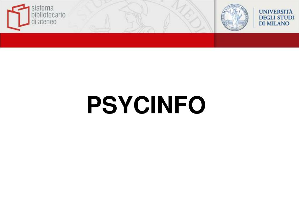 PPT - PSYCINFO PowerPoint Presentation, free download - ID:3927763