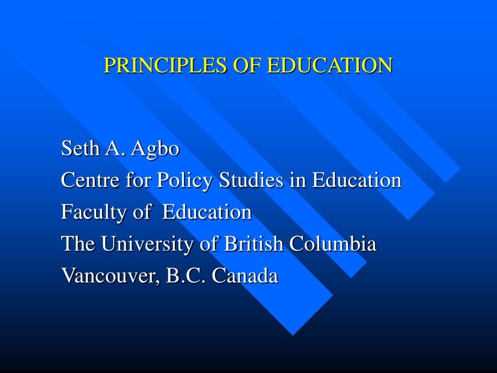 PPT - PRINCIPLES OF EDUCATION PowerPoint Presentation, free download ...