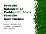 PPT - Portfolio Optimization PowerPoint Presentation, free download ...