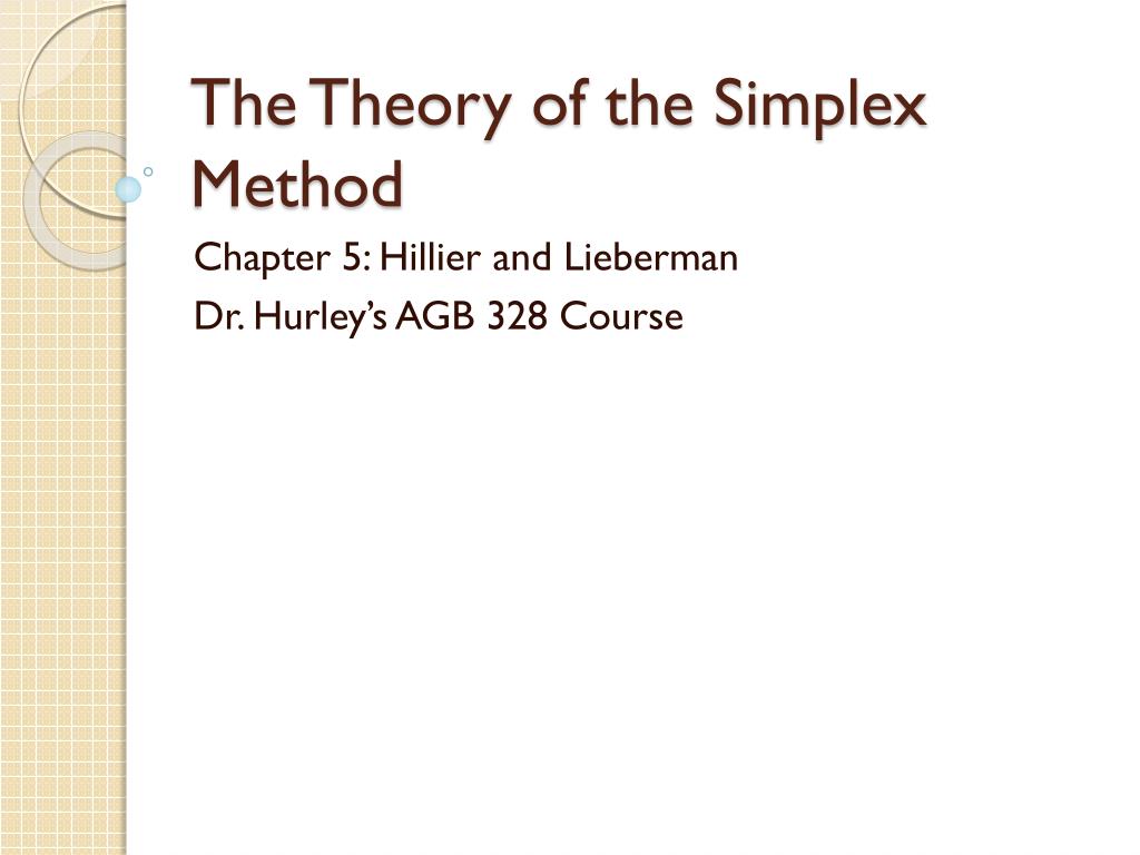 PPT - The Theory of the Simplex Method PowerPoint Presentation, free ...