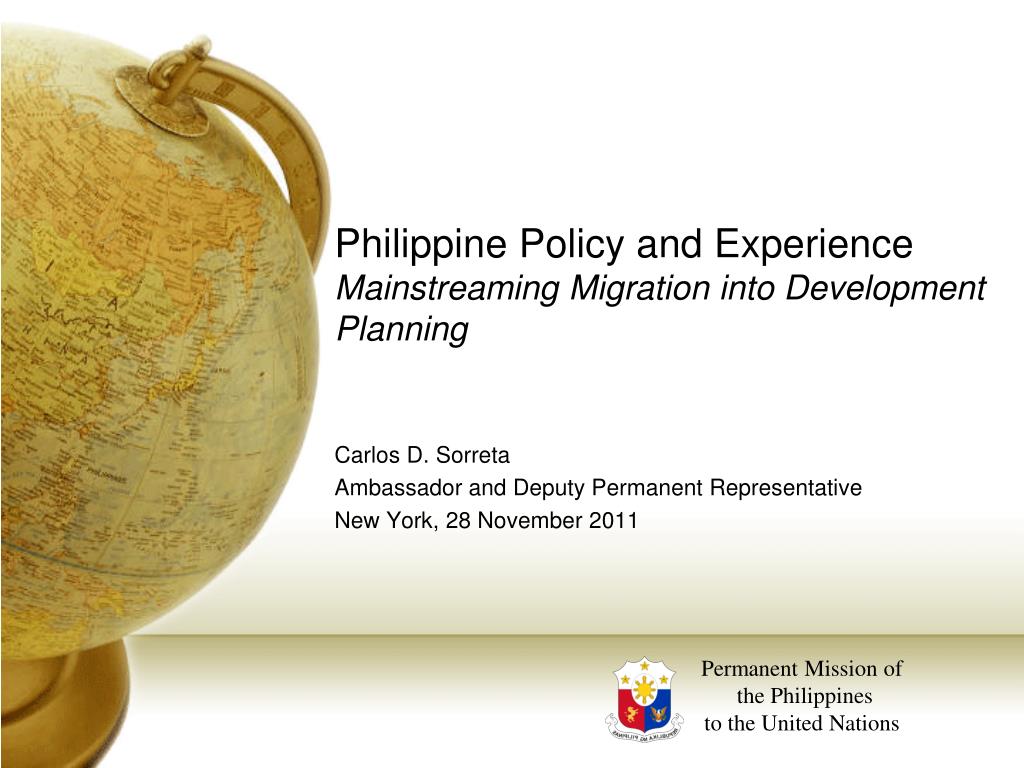 PPT - Philippine Policy and Experience Mainstreaming Migration into ...