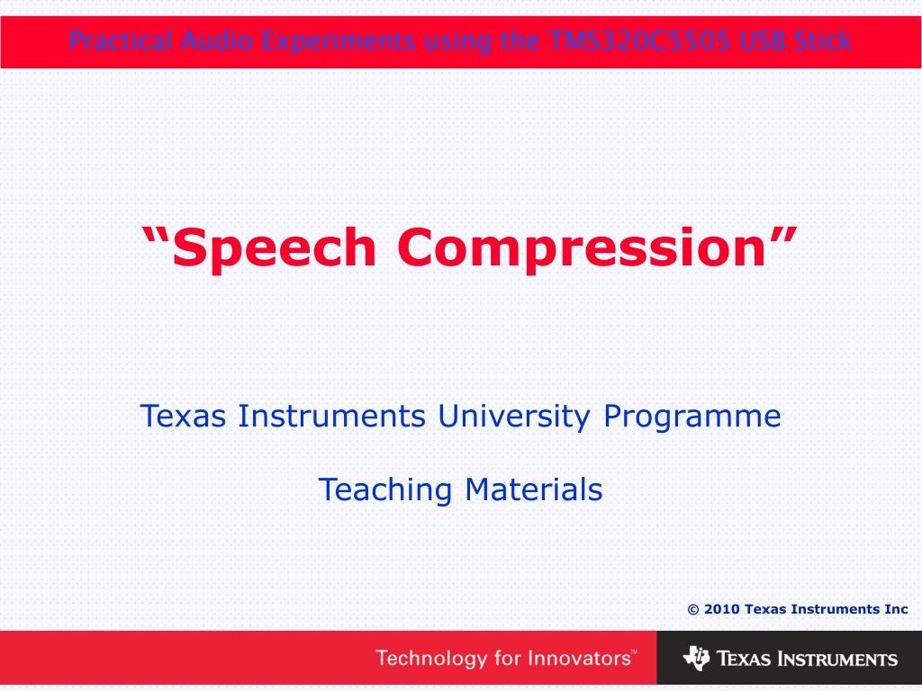 PPT - “Speech Compression” PowerPoint Presentation, free download - ID ...