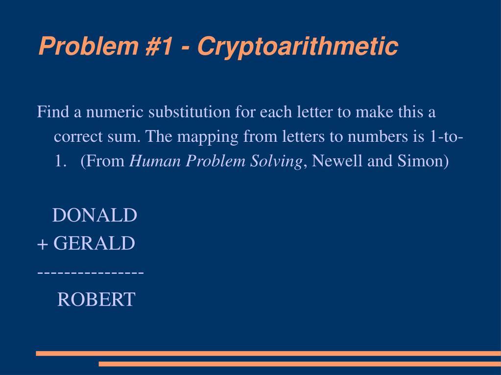 PPT - Problem #1 - Cryptoarithmetic PowerPoint Presentation, free ...