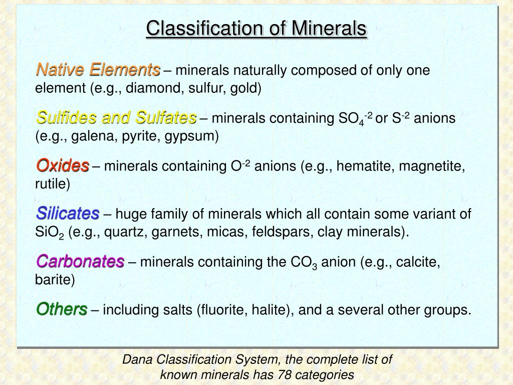 PPT - Classification of Minerals PowerPoint Presentation, free download ...