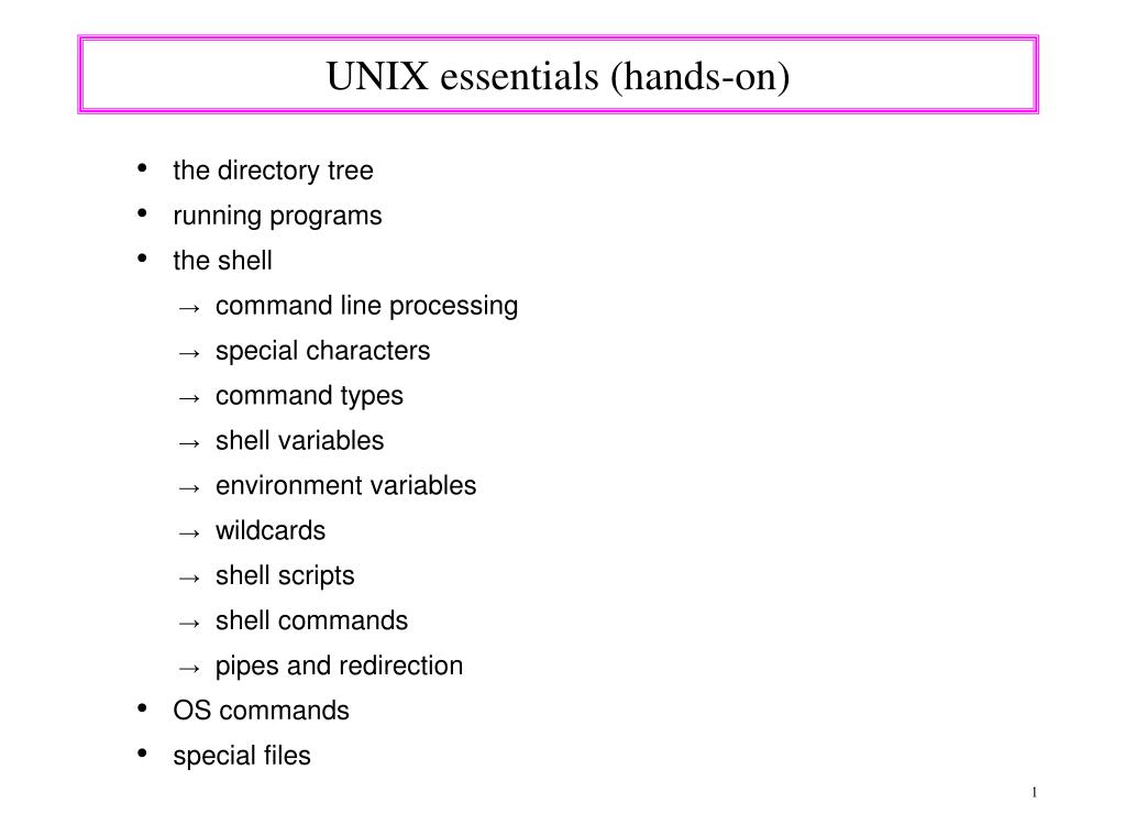 PPT - UNIX essentials (hands-on) PowerPoint Presentation, free download - ID:3939961