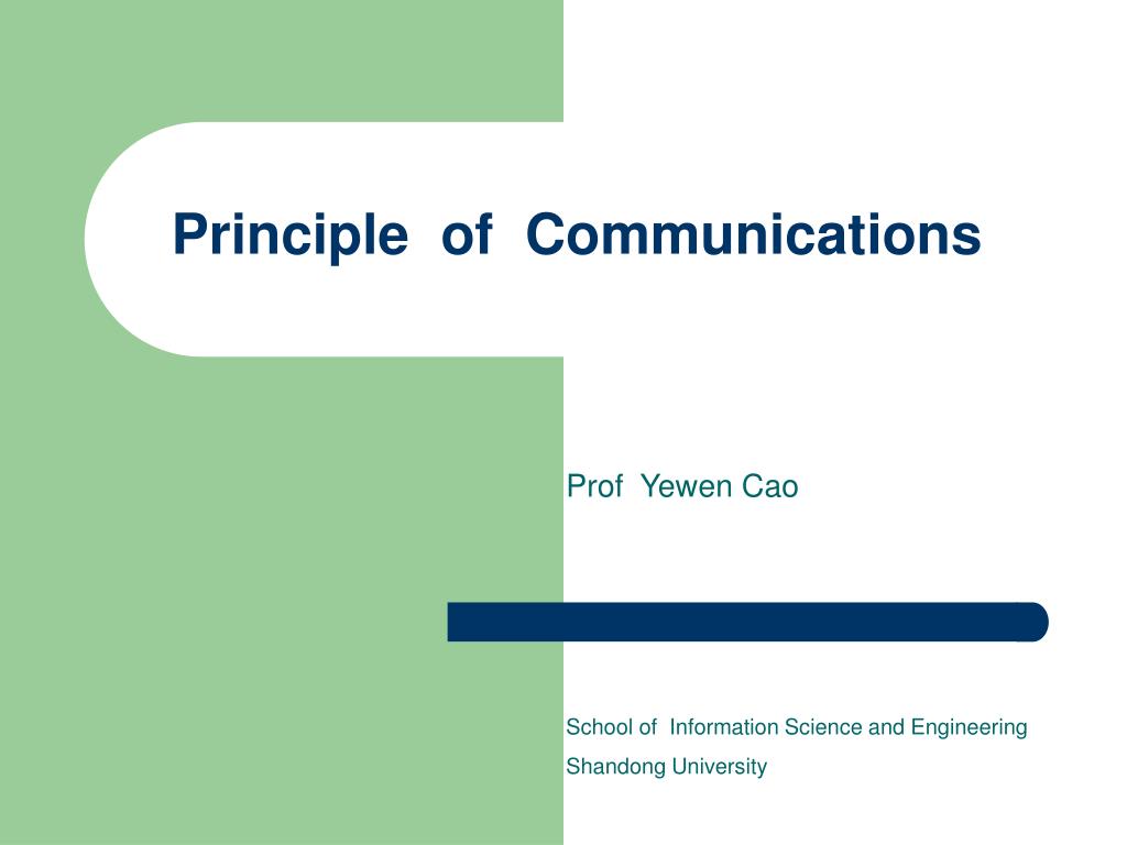 PPT - Principle of Communications PowerPoint Presentation, free ...