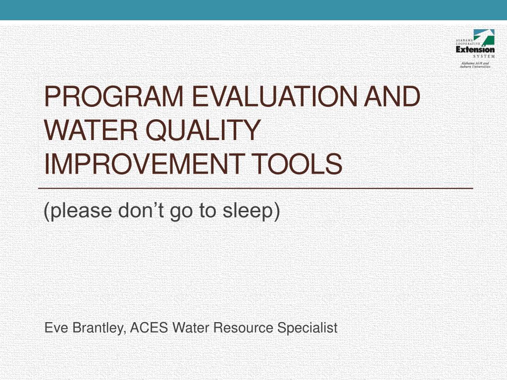 PPT - Program Evaluation and Water quality improvement tools PowerPoint ...