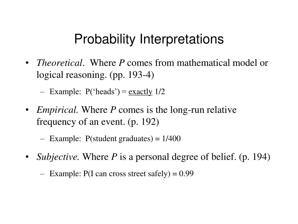 PPT - Probability Interpretations PowerPoint Presentation, free ...