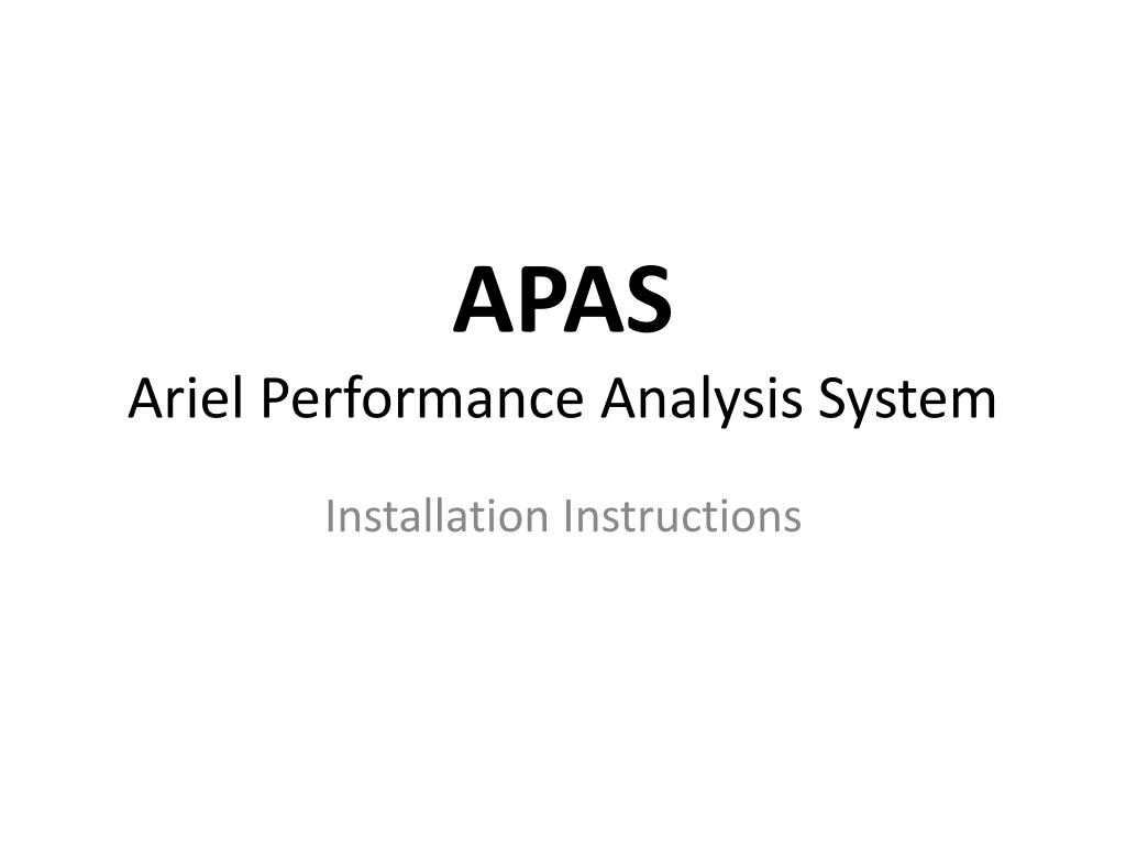 PPT - APAS Ariel Performance Analysis System PowerPoint Presentation ...