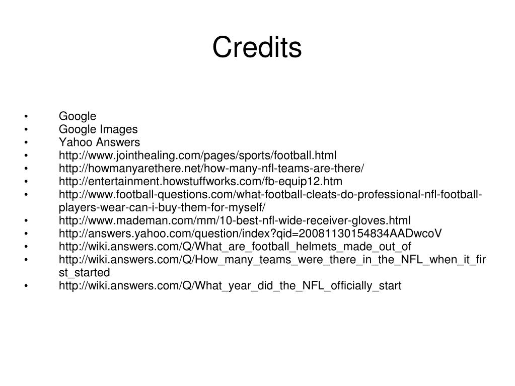 PPT - Credits PowerPoint Presentation, free download - ID:3946683