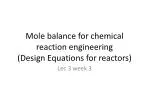 PPT - Mole balance for chemical reaction engineering (Design Equations ...