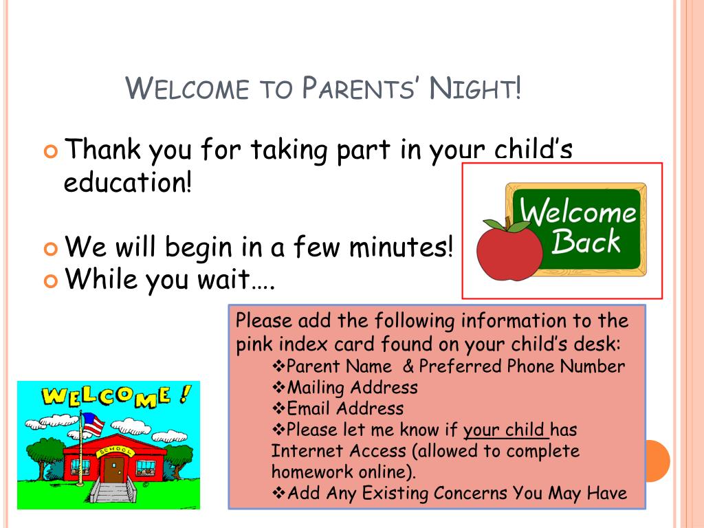 PPT - Welcome to Parents’ Night! PowerPoint Presentation, free download ...