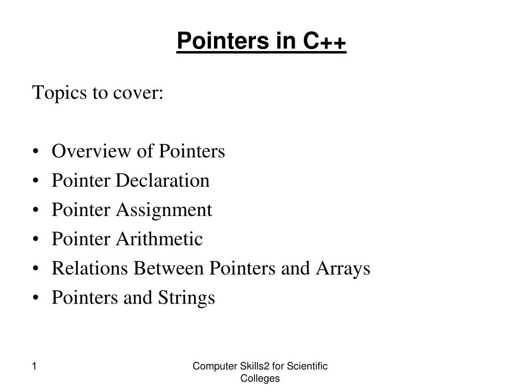 PPT - Pointers in C++ PowerPoint Presentation, free download - ID:3949357
