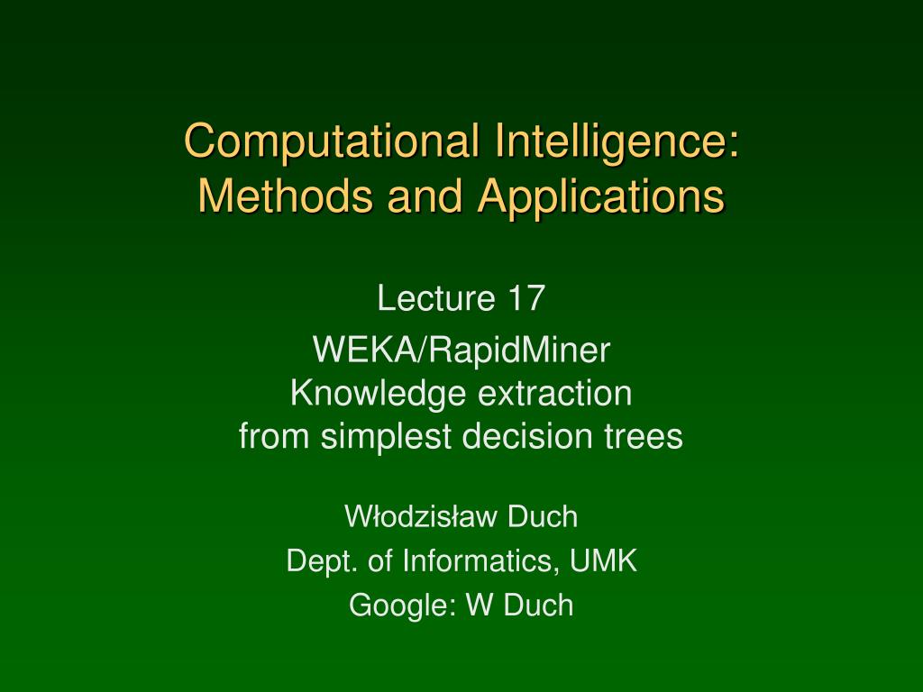 PPT - Computational Intelligence: Methods and Applications PowerPoint ...