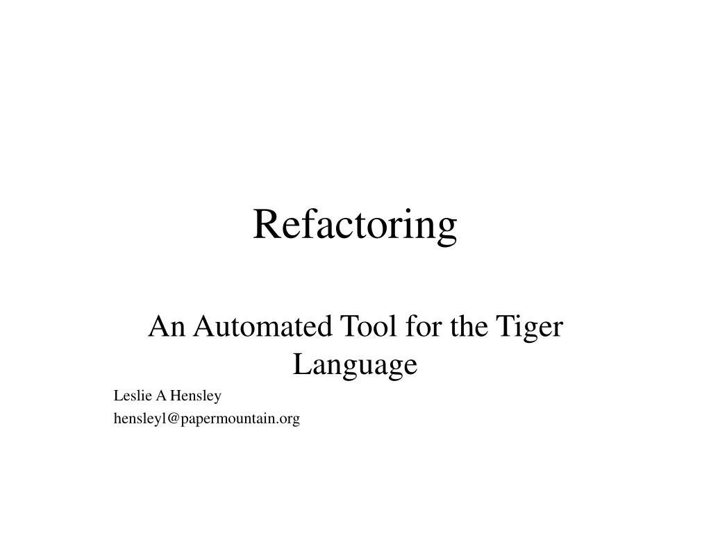 PPT - Refactoring PowerPoint Presentation, free download - ID:3950865