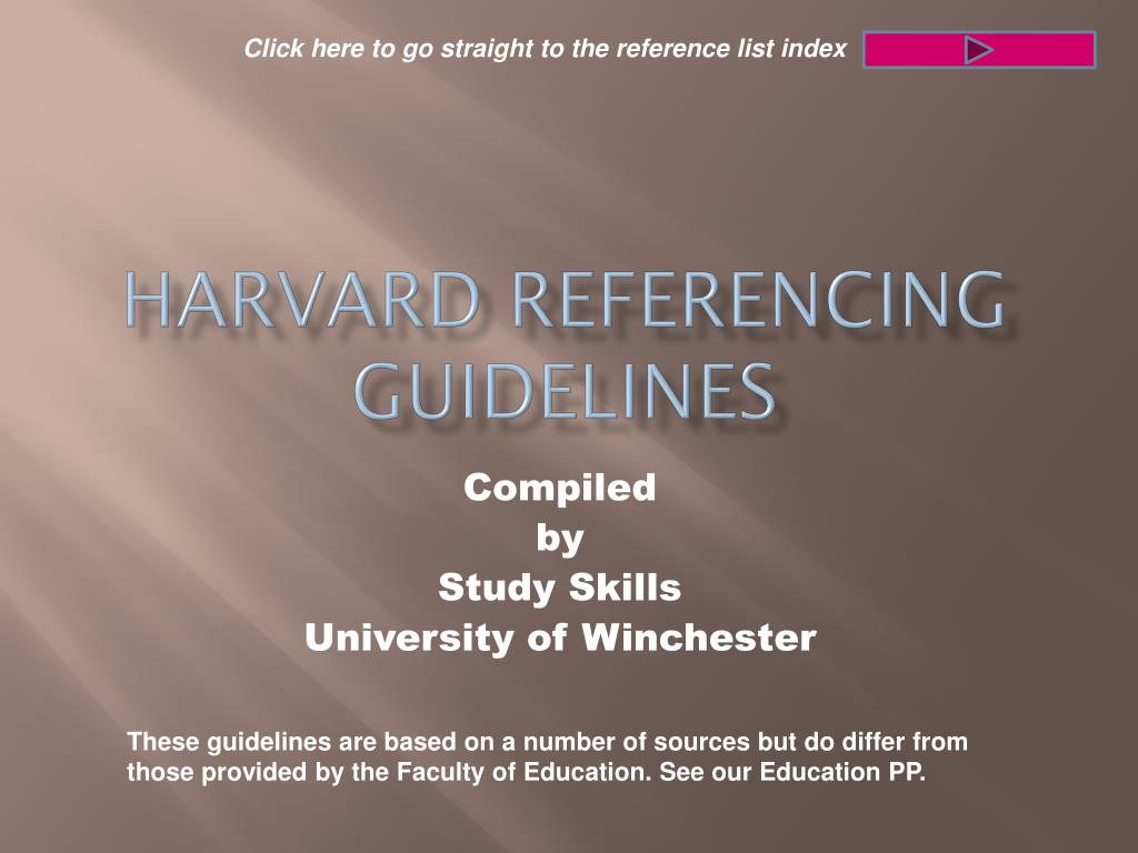 PPT - Harvard Referencing guidelines PowerPoint Presentation, free ...