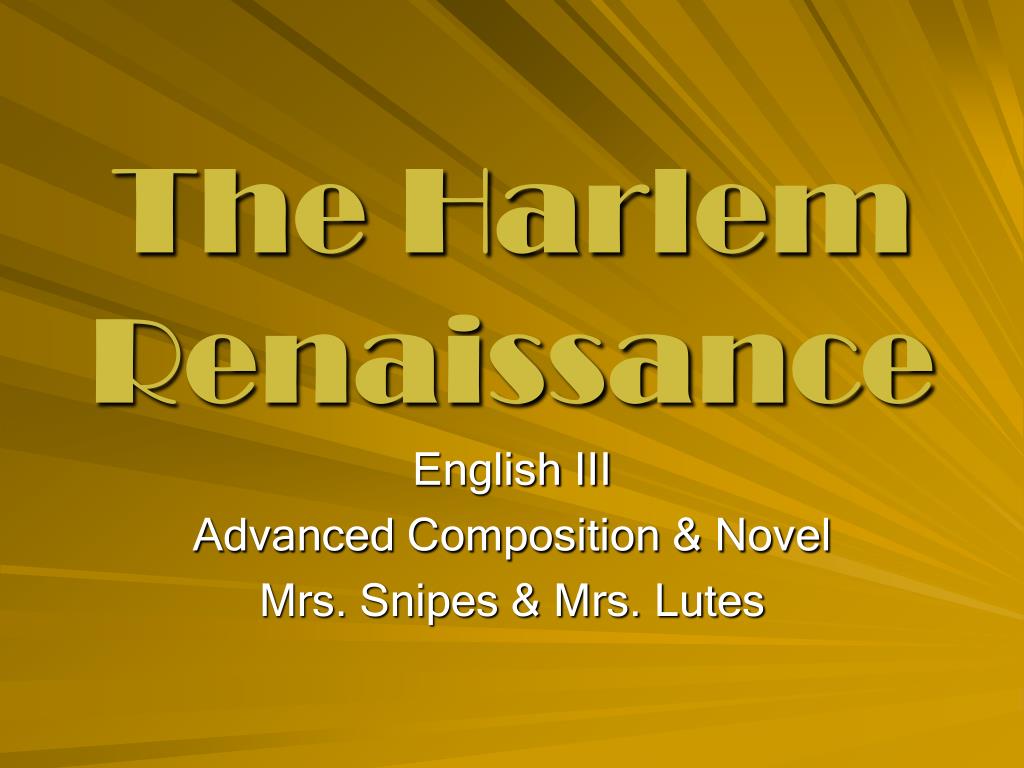 PPT - The Harlem Renaissance PowerPoint Presentation, free download ...