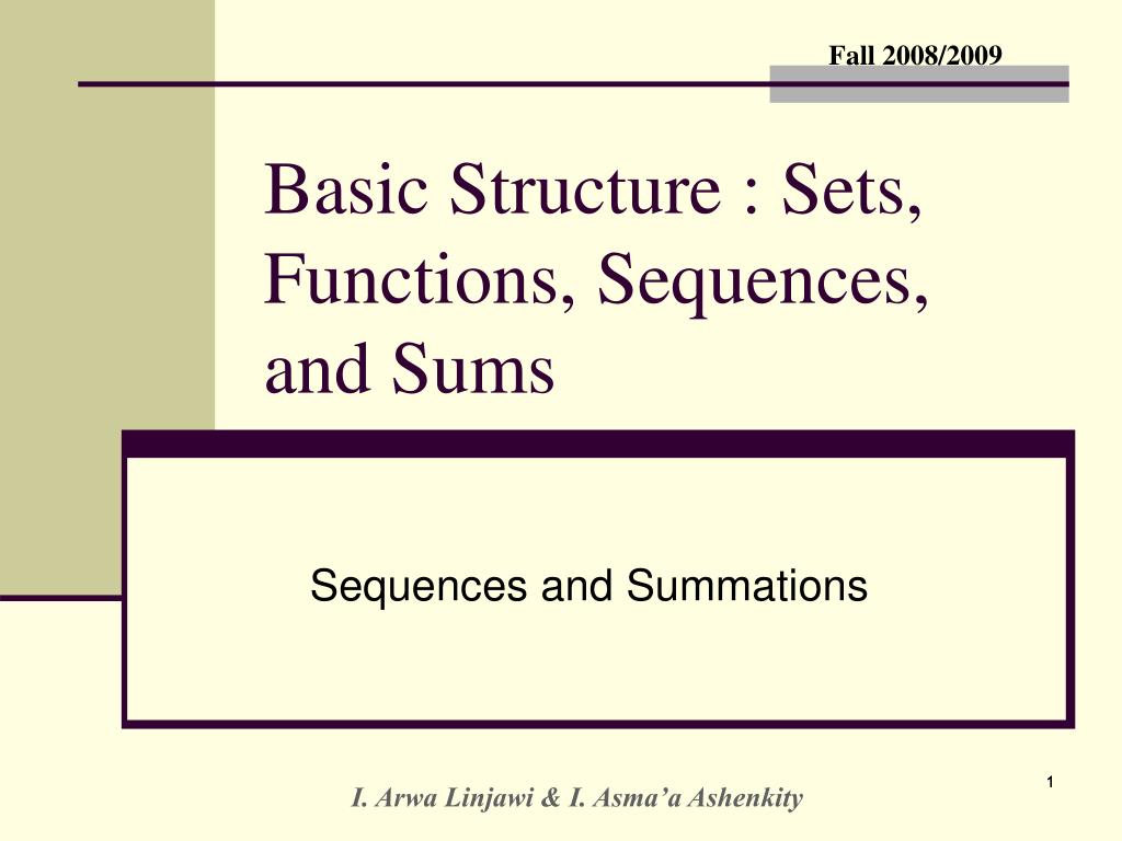 PPT - Basic Structure : Sets, Functions, Sequences, and Sums PowerPoint ...