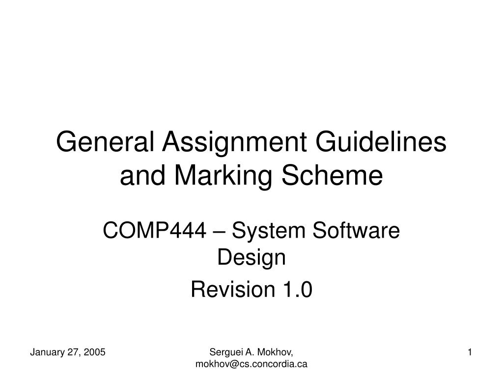 PPT - General Assignment Guidelines and Marking Scheme PowerPoint ...