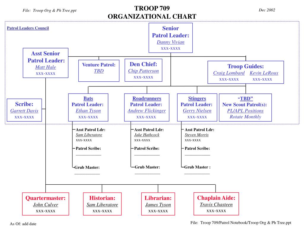 PPT - TROOP 709 ORGANIZATIONAL CHART PowerPoint Presentation, free ...