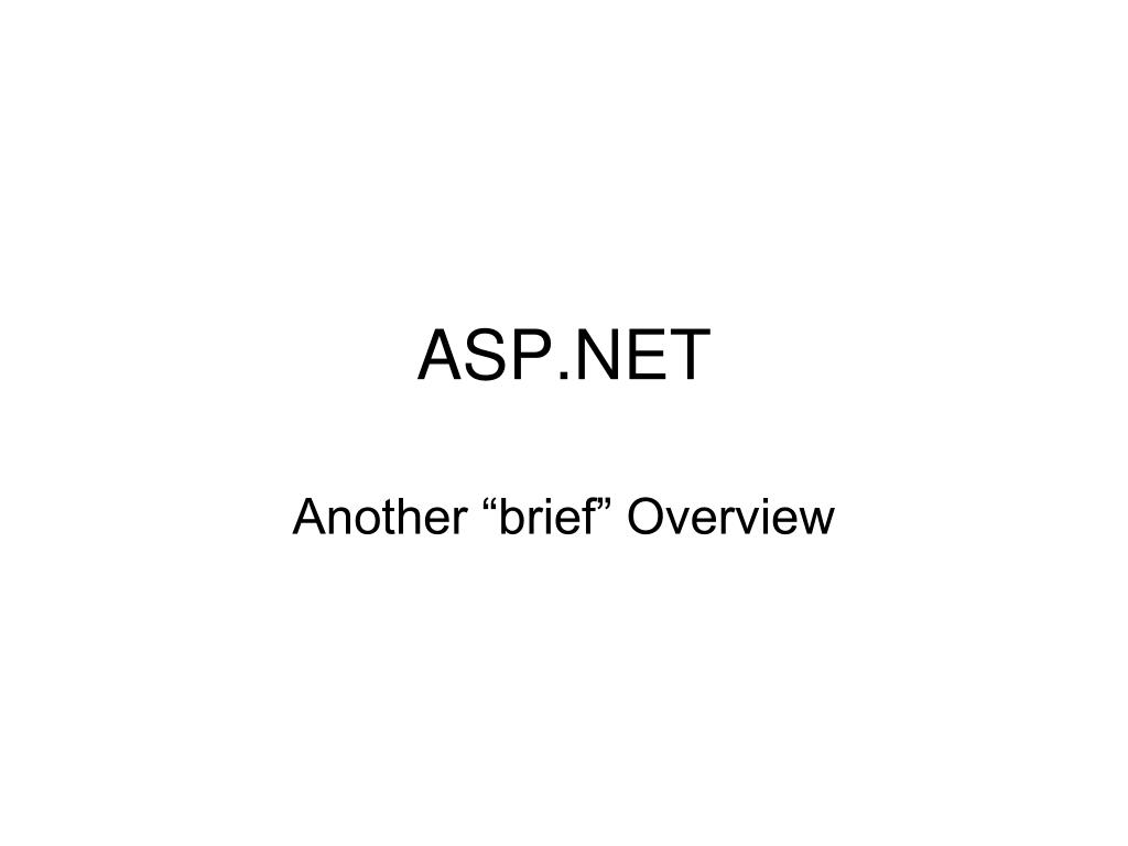 PPT - ASP.NET PowerPoint Presentation, free download - ID:3956849