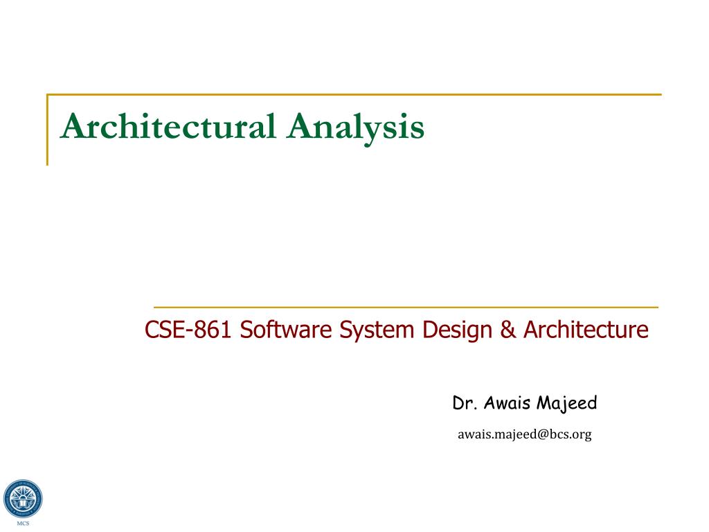 PPT - Architectural Analysis PowerPoint Presentation, free download ...