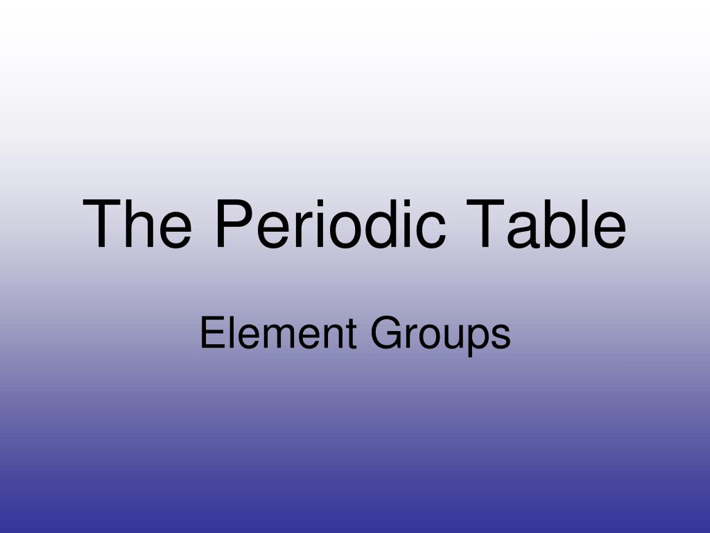 PPT - The Periodic Table PowerPoint Presentation, free download - ID ...