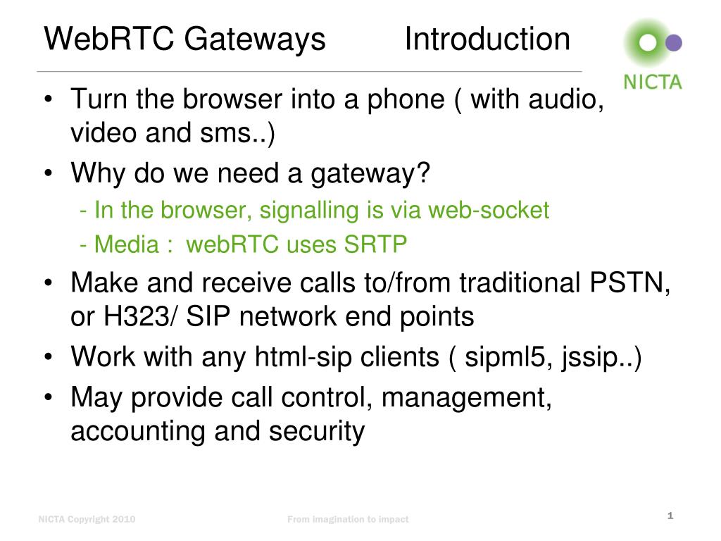 PPT - WebRTC Gateways Introduction PowerPoint Presentation, free ...