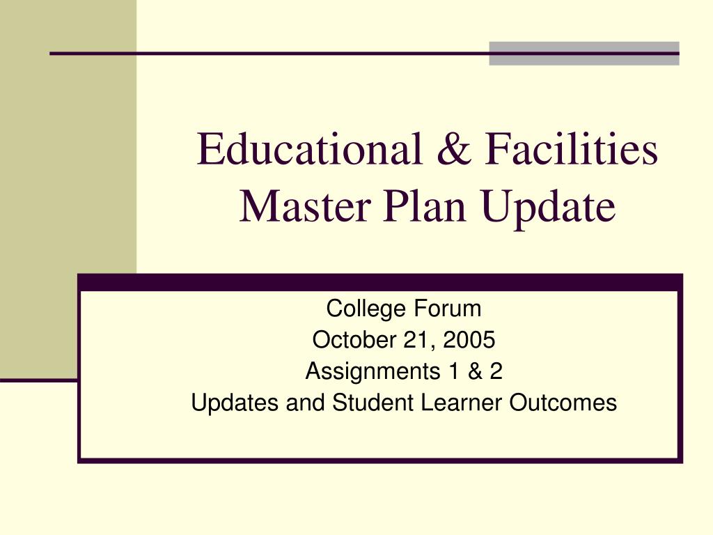Ppt Educational Facilities Master Plan Update Powerpoint