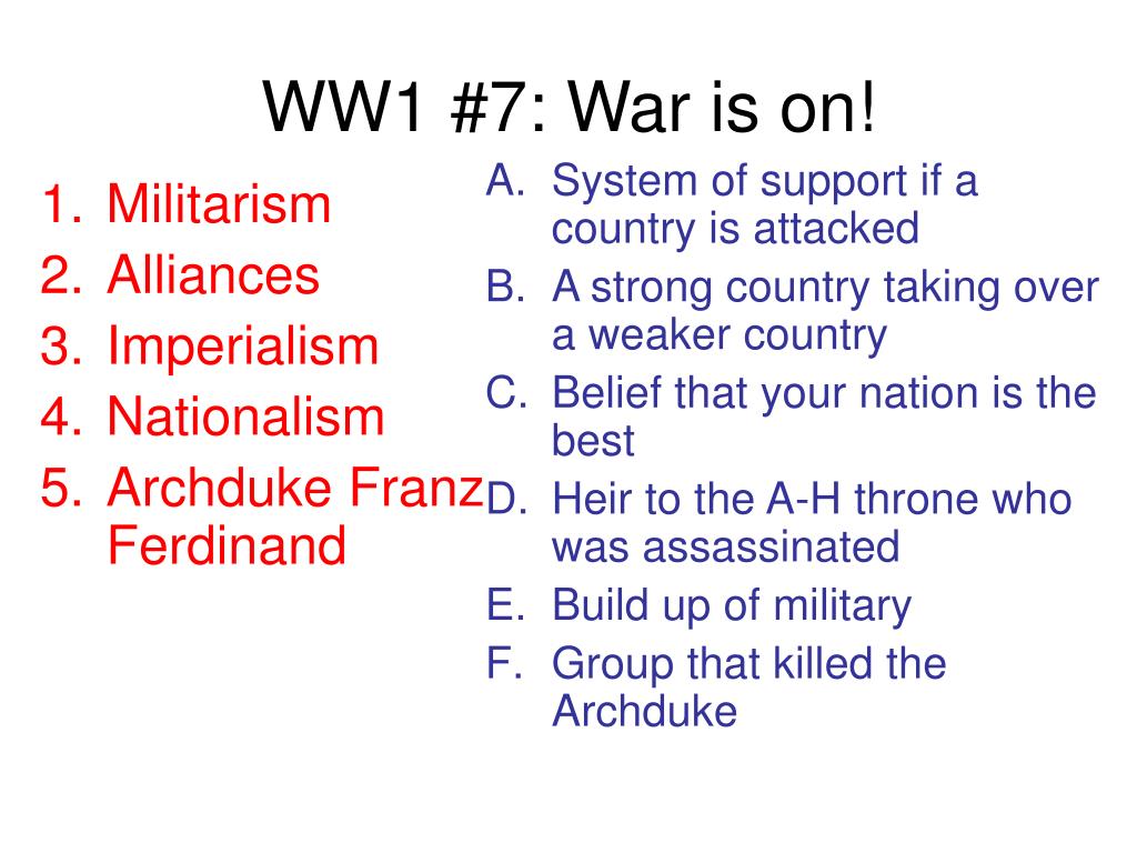 PPT - The Catalysts of WW1 and the Trench Warfare Stalemate PowerPoint ...