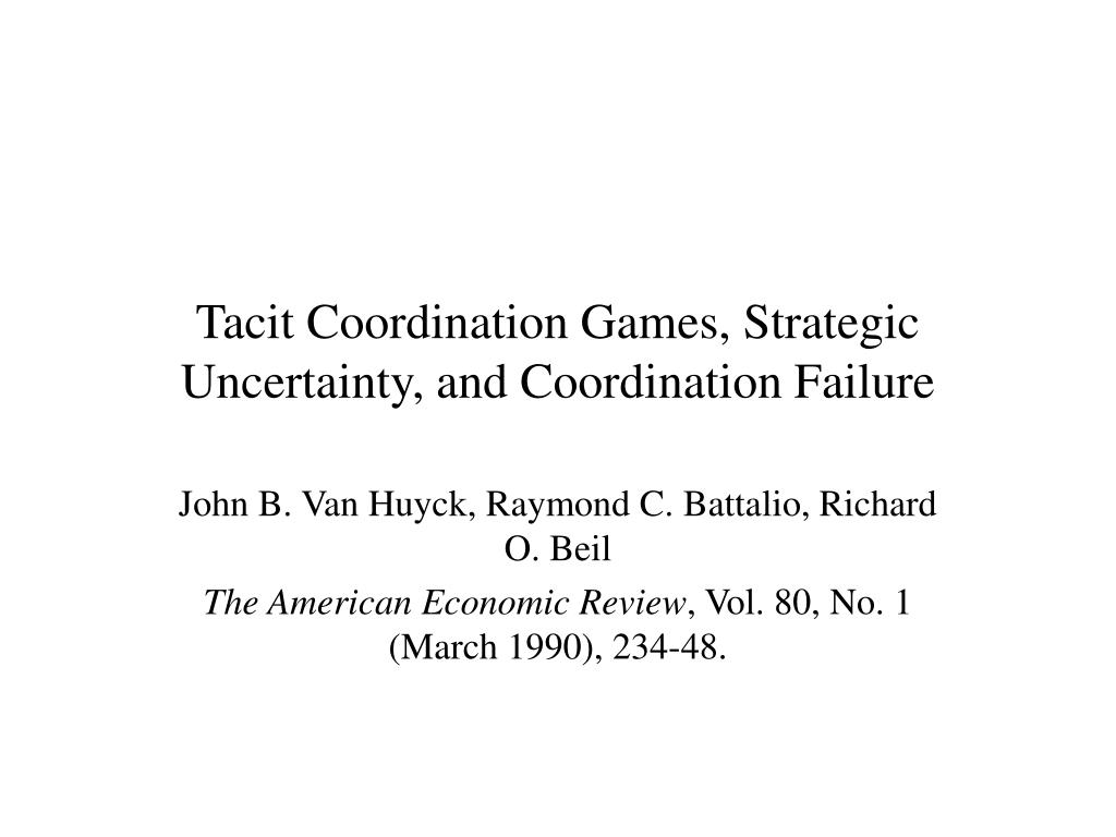 PPT - Tacit Coordination Games, Strategic Uncertainty, and Coordination ...