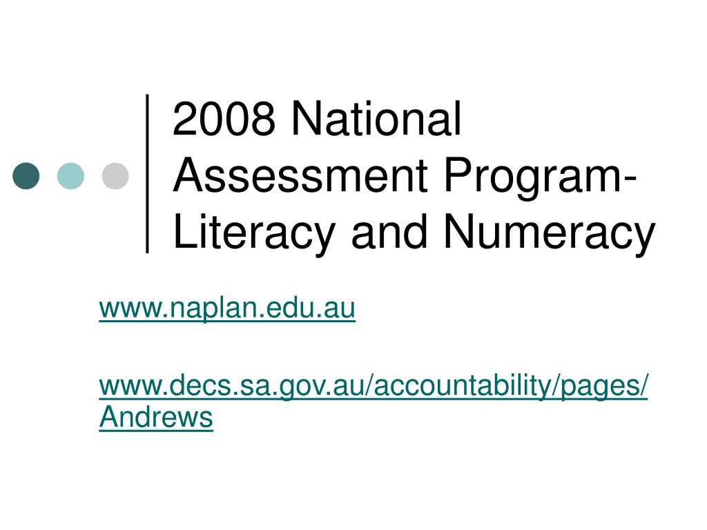 PPT - 2008 National Assessment Program- Literacy and Numeracy ...