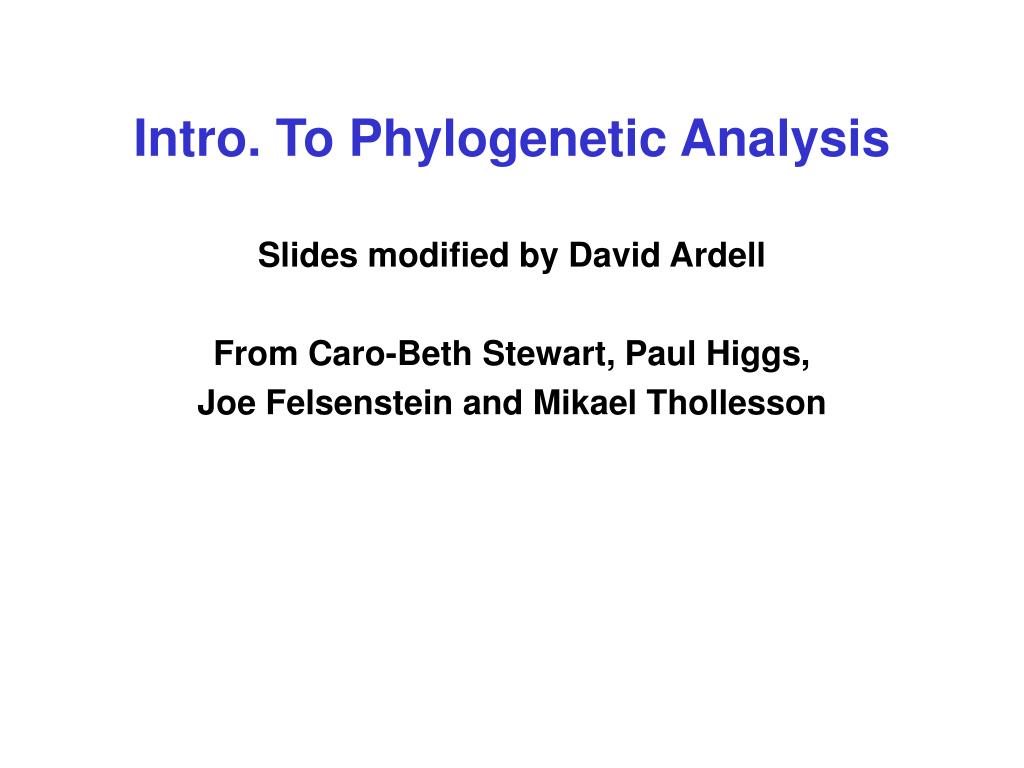 PPT - Intro. To Phylogenetic Analysis PowerPoint Presentation, free ...