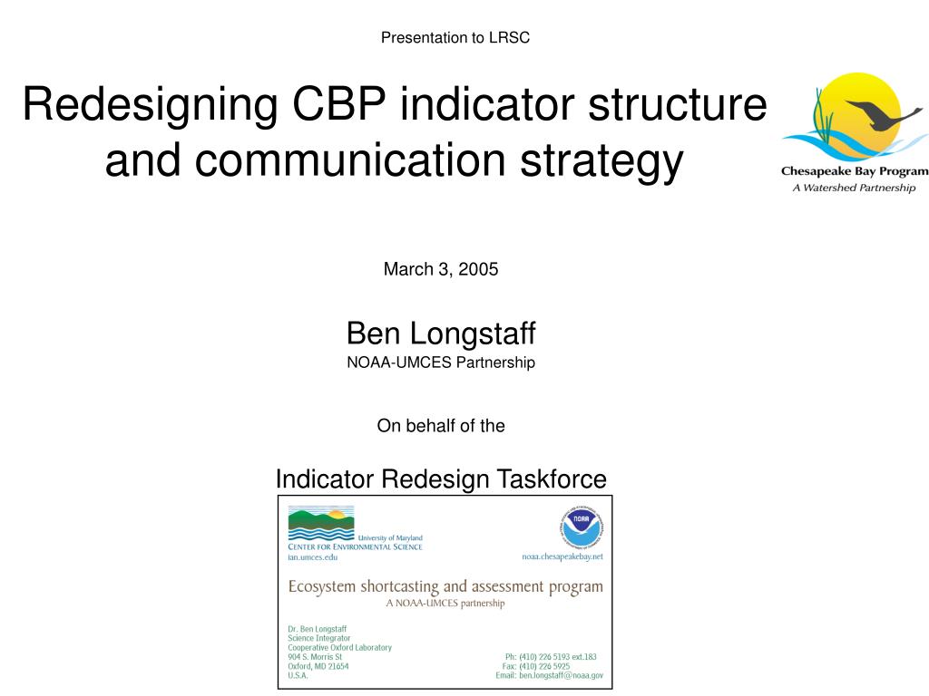 PPT - Redesigning CBP indicator structure and communication strategy ...