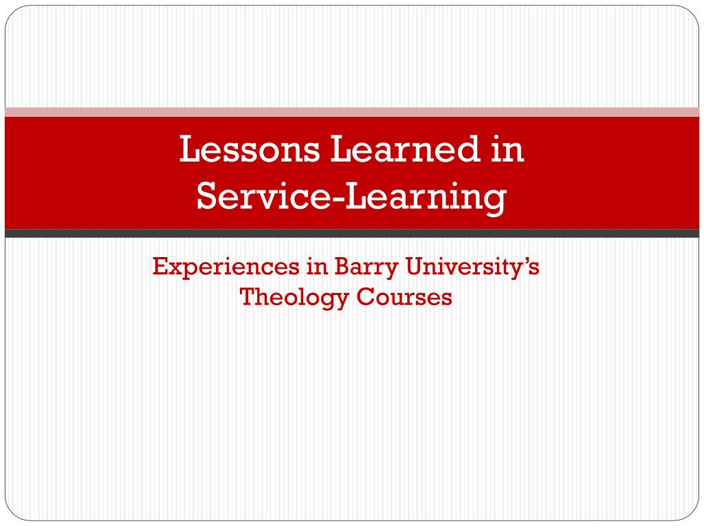 PPT - Lessons Learned in Service-Learning PowerPoint Presentation, free ...